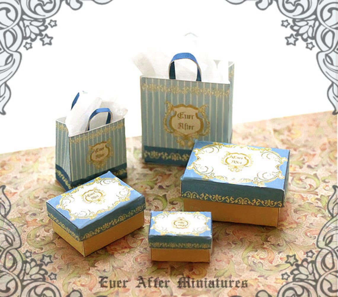 Dollhouse Miniature Gift Box & Miniature Gift Bag Set 12th | Etsy