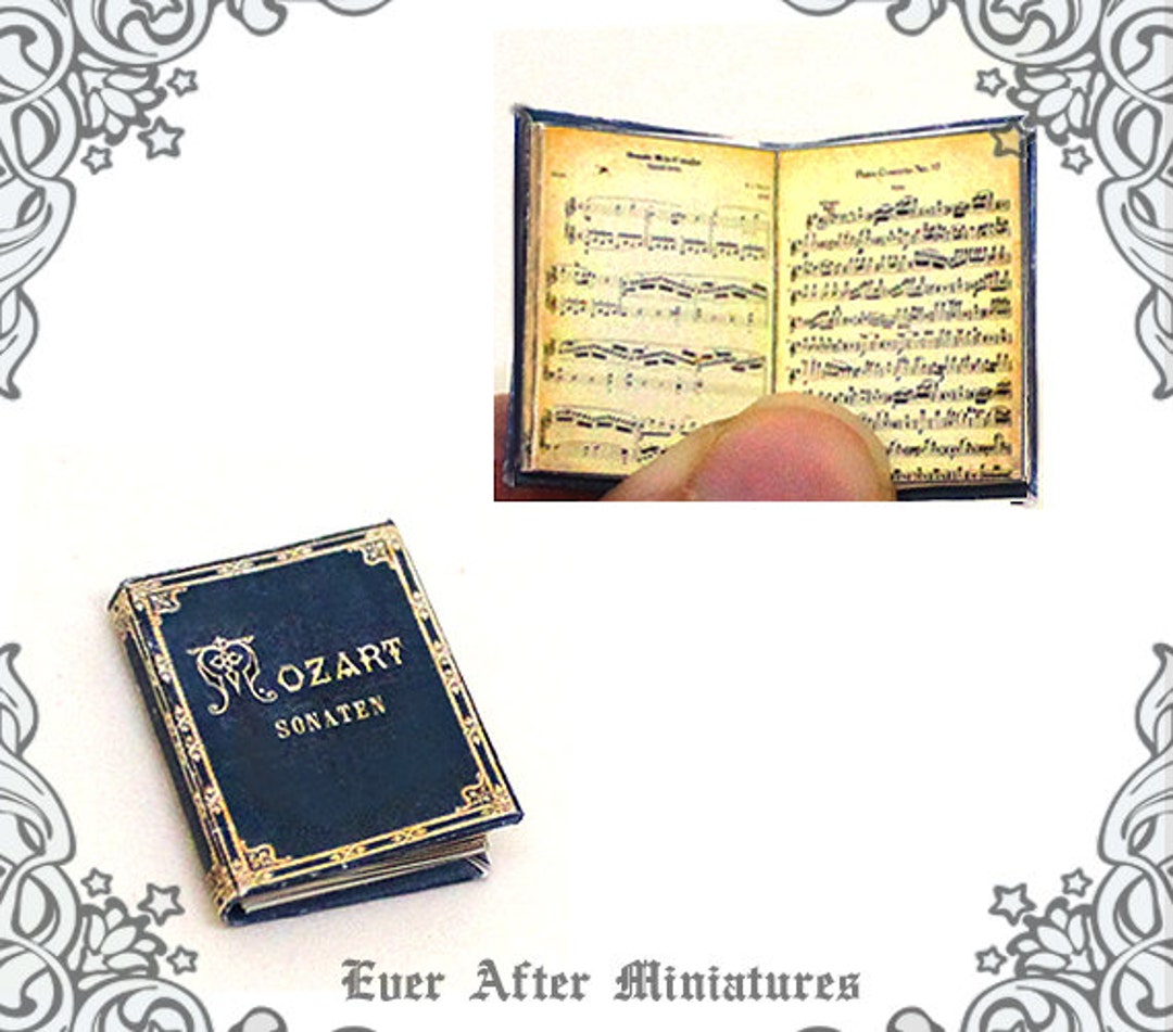 MOZART Music Sheet Dollhouse Miniature Book – 1:12 Mozart Music Sheet ...
