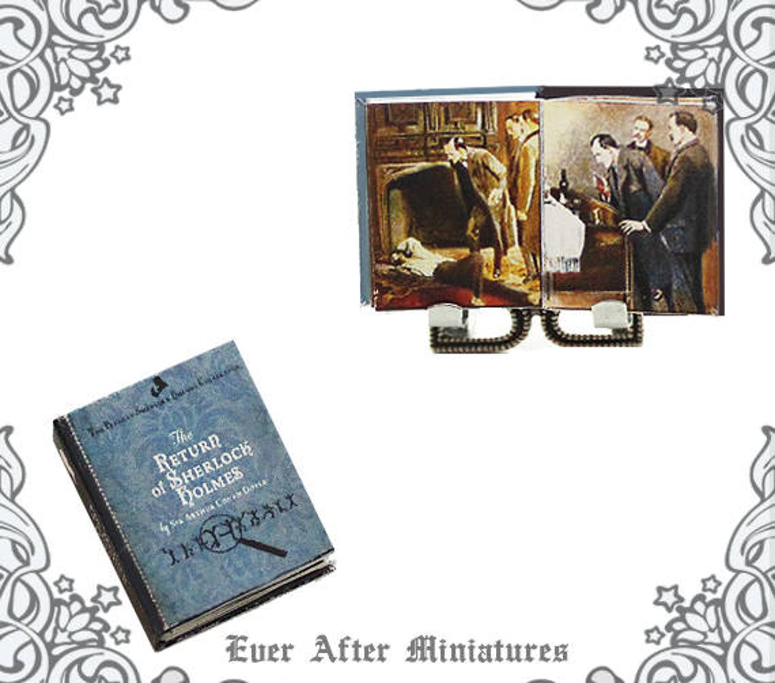 9 DETECTIVE Dollhouse Miniature Book 1:12 – Full Set of 9 Detective ...