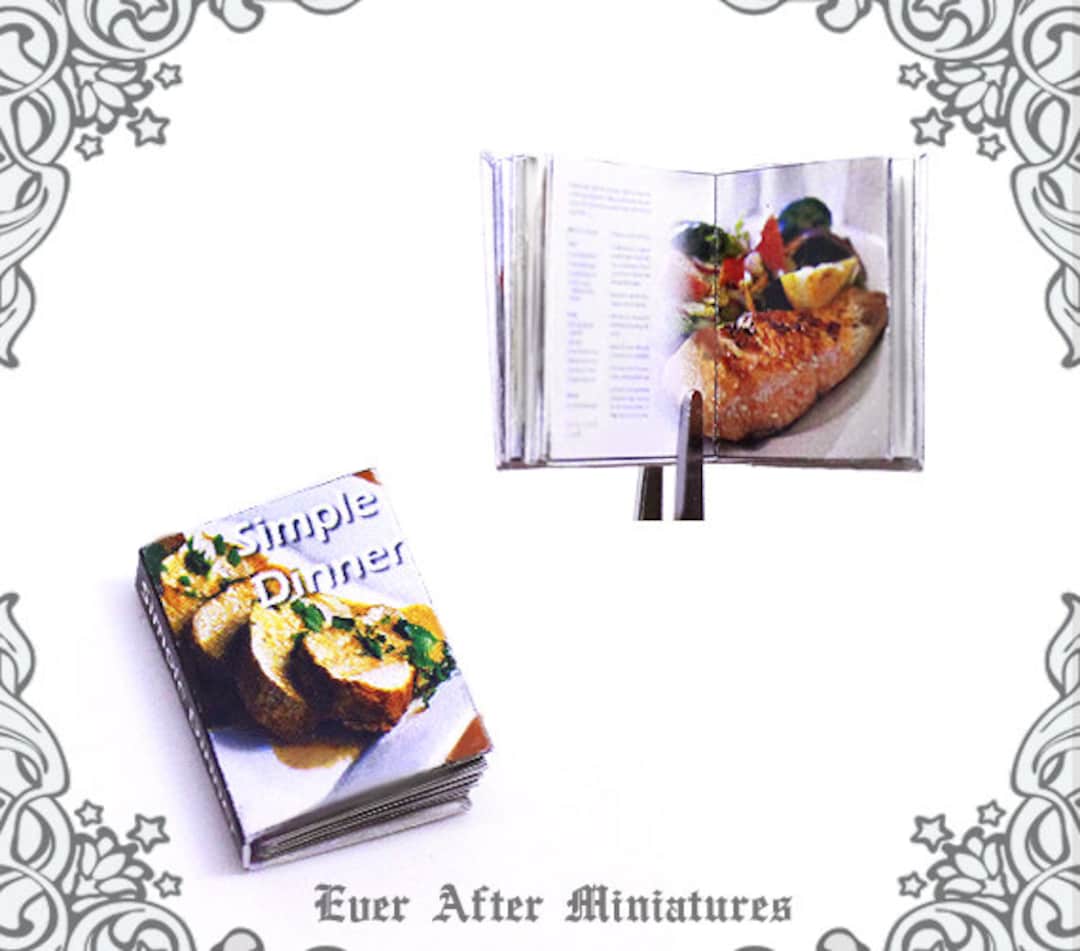 Simple Dinner Recipe Dollhouse Miniature Book – 12th Scale OPENABLE ...