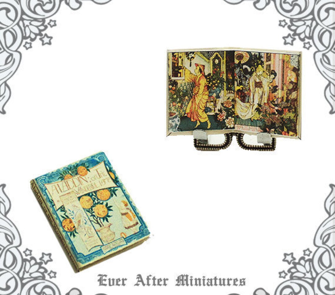 ALADDIN Dollhouse Miniature Book 1:12 Aladdin Wonderful Lamp - Etsy