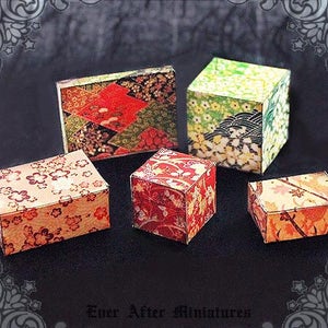 5 JAPANESE Miniature Gift Box Set –1:12 PRINTABLE Asian Dollhouse ...