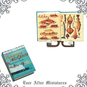 5 Antique Cook Book Dollhouse Miniature Book (1:12) - Full Set of 5 ...