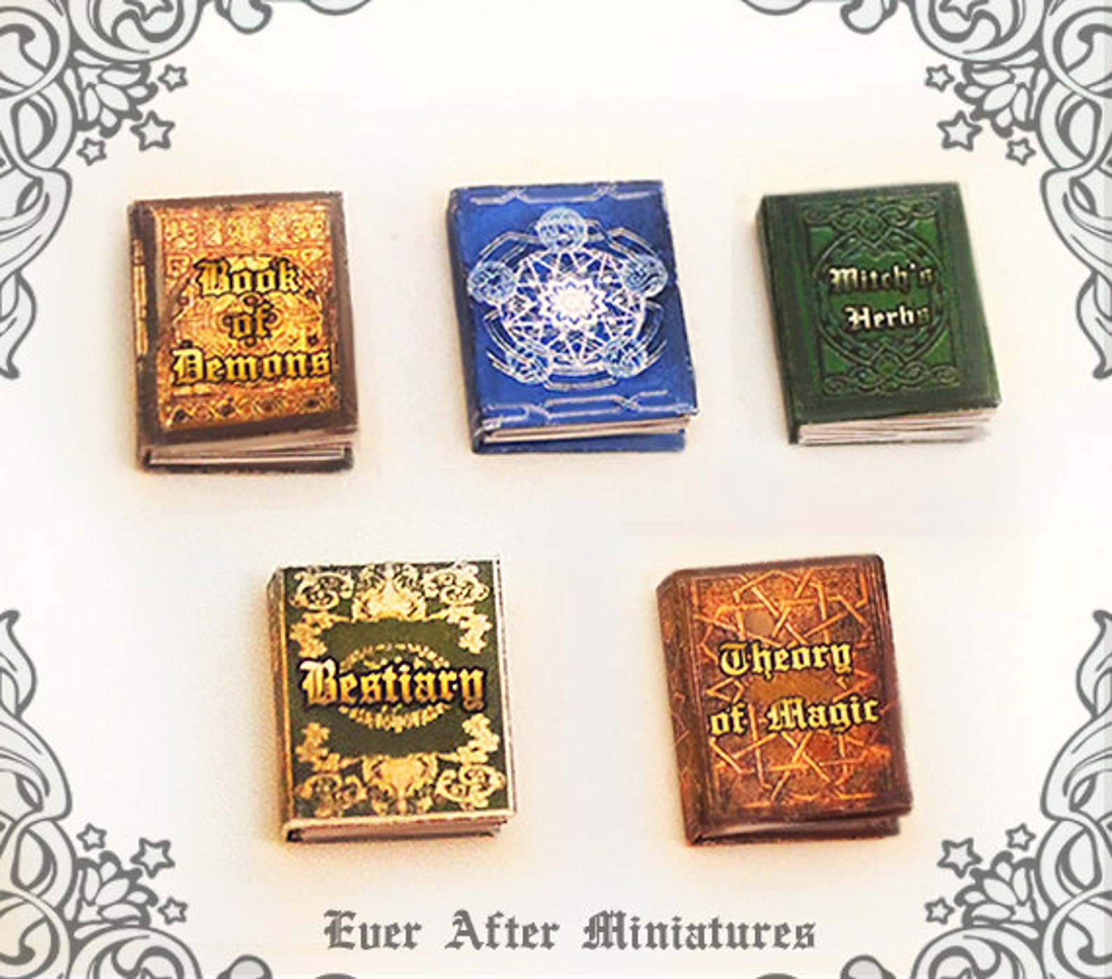 5 MAGIC Dollhouse Miniature Book Set #2 – Full Set of 5 Magic Miniature ...