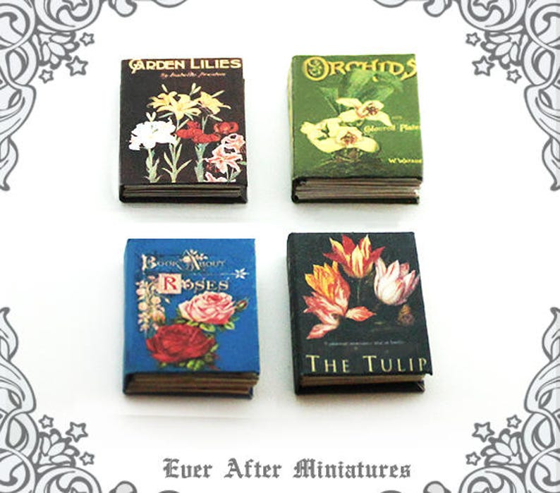 TULIP Dollhouse Miniature Book – 1:12 Miniature Tulip Book Flower ...