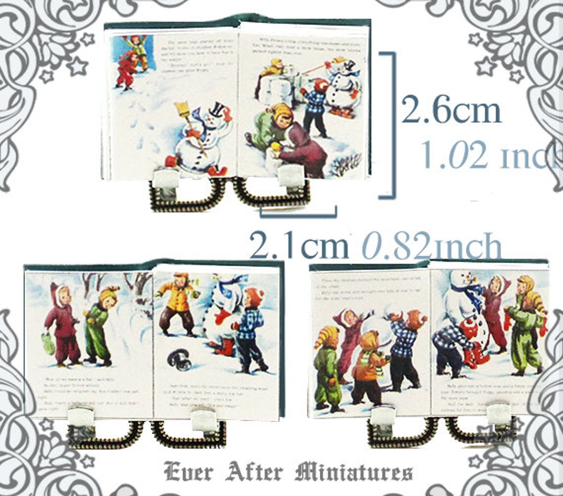 Snowman Dollhouse Miniature Book 1:12 Printable Snowman | Etsy