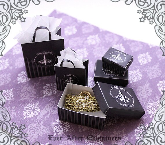 Dollhouse Miniature Gift Box & Miniature Gift Bag Set – 12th Scale 3 ...