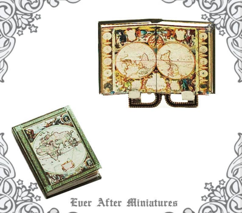 ANTIQUE ATLAS Map Dollhouse Miniature Book 1:12 Miniature | Etsy Canada