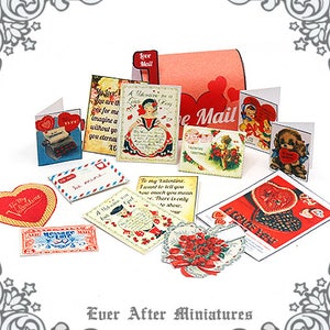1:12 Valentines Day MAILBOX Dollhouse Miniature Letter Set – Printable ...