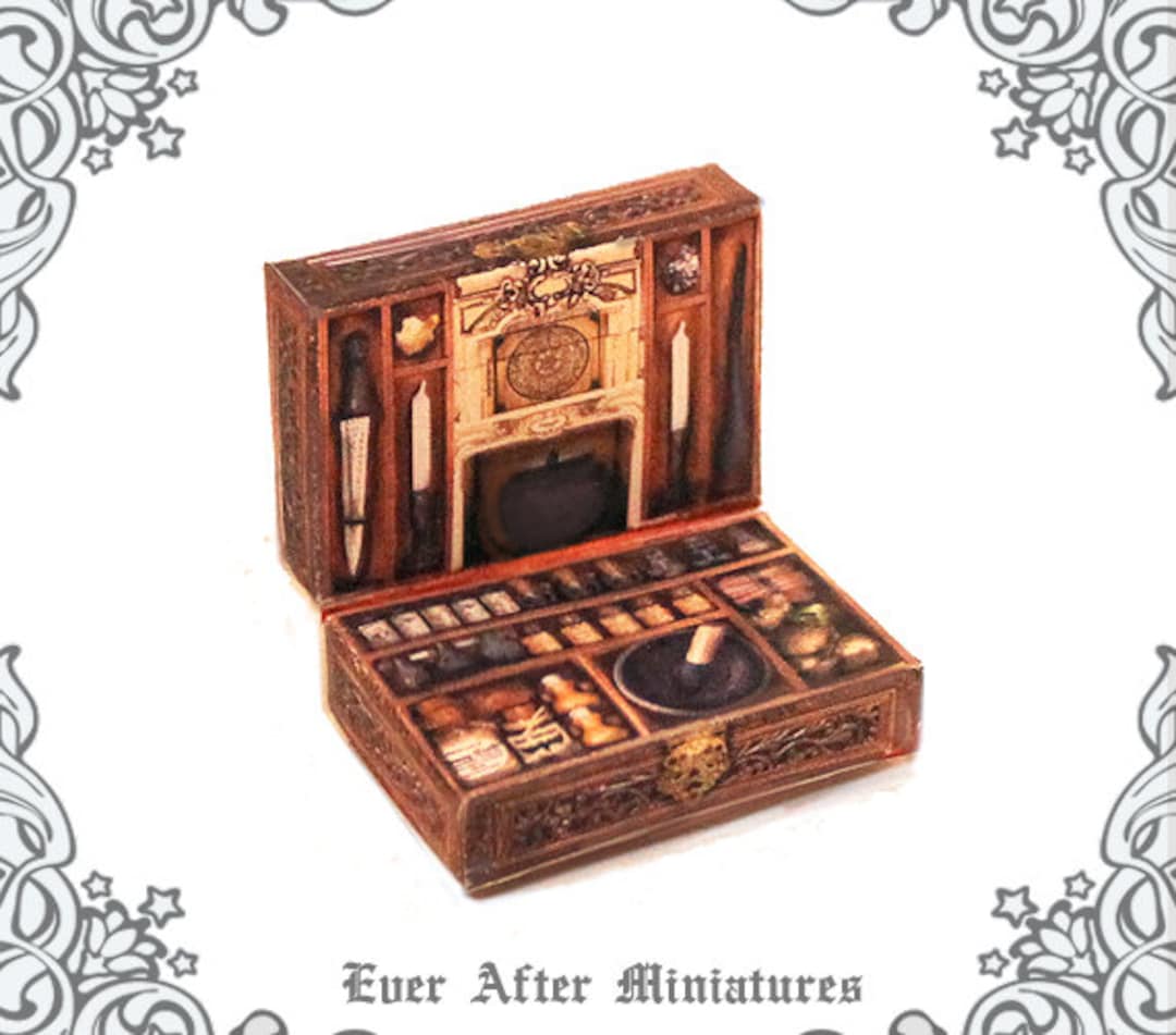 WITCH POTION Kit Miniature Case –1:12 Openable Dollhouse Magic Witch ...