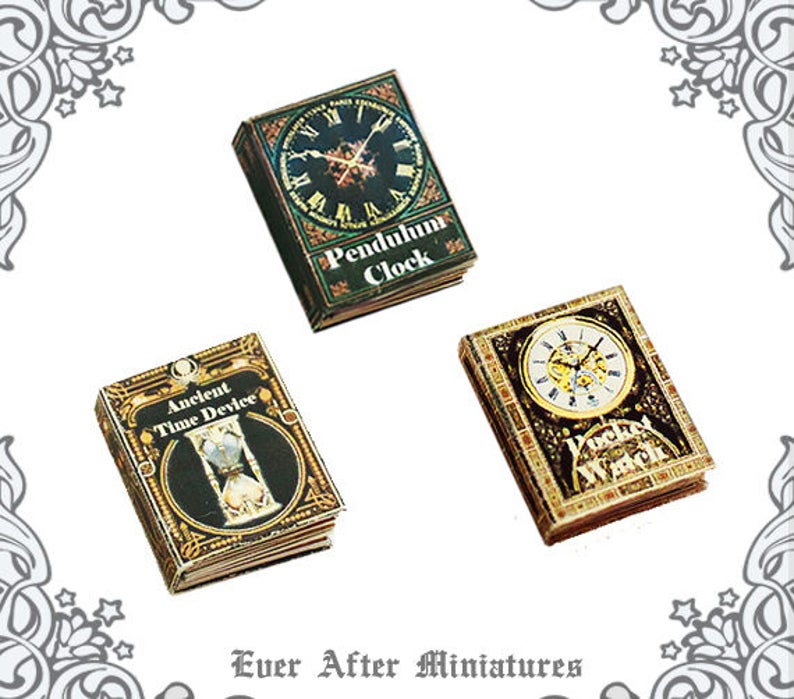 POCKET WATCH Dollhouse Miniature Book – 1:12 Readable Antique Pocket ...