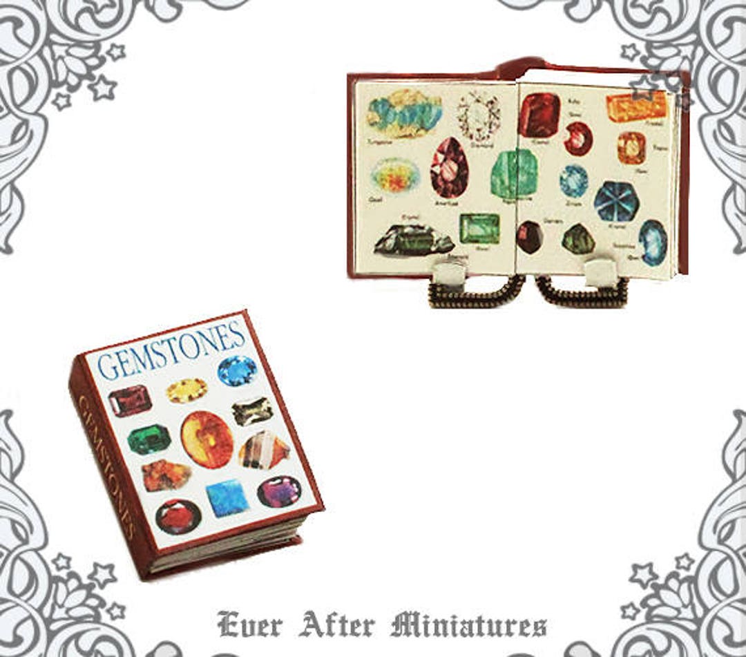 GEMSTONES Dollhouse Miniature Book – 1:12 Miniature Gem Stone Gemstones ...