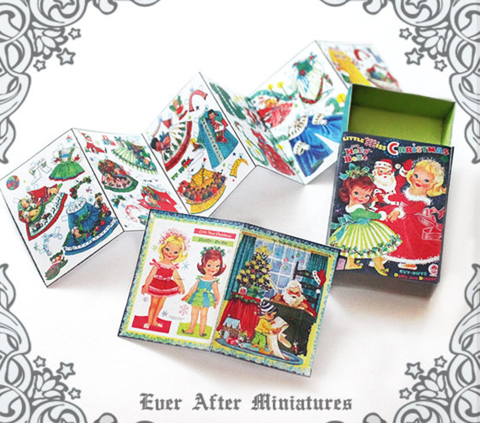 1:12 LITTLE CHRISTMAS Matchbox Dollhouse Miniature Paperdoll Set #8 ...