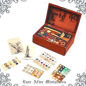 1:12 Miniature MICROSCOPE Kit – Printable Antique Science Steampunk ...