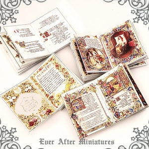 1:12 Manuscript INSIDE PAGES for Dollhouse Miniature Book Cover ...