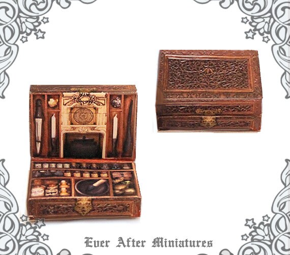 WITCH POTION Kit Miniature Case –1:12 Openable Dollhouse Magic Witch ...