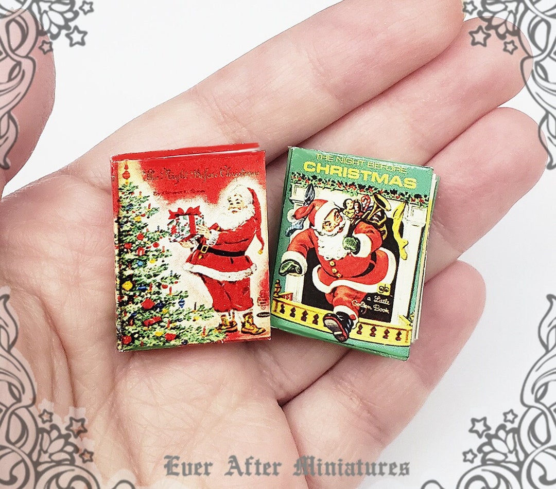 2 Night Before Christmas Dollhouse Miniature Book Set – 1:12 Christmas ...