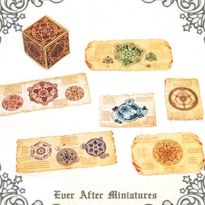 6 Magic Dollhouse Miniature Scroll Set #1 – 1:12 Dollhouse Magic Circle ...