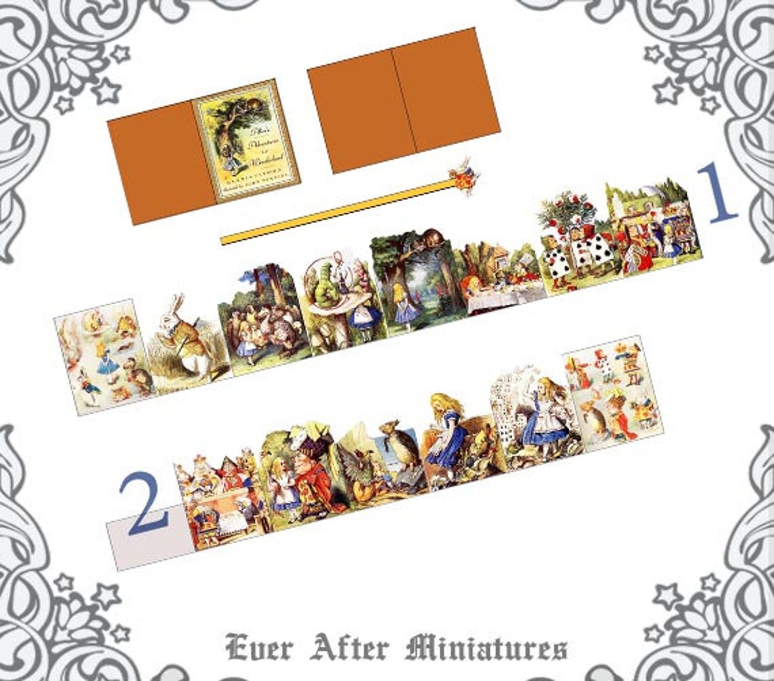 2 ALICE in WONDERLAND Miniature Book: 1/12 Printable Alice in - Etsy UK