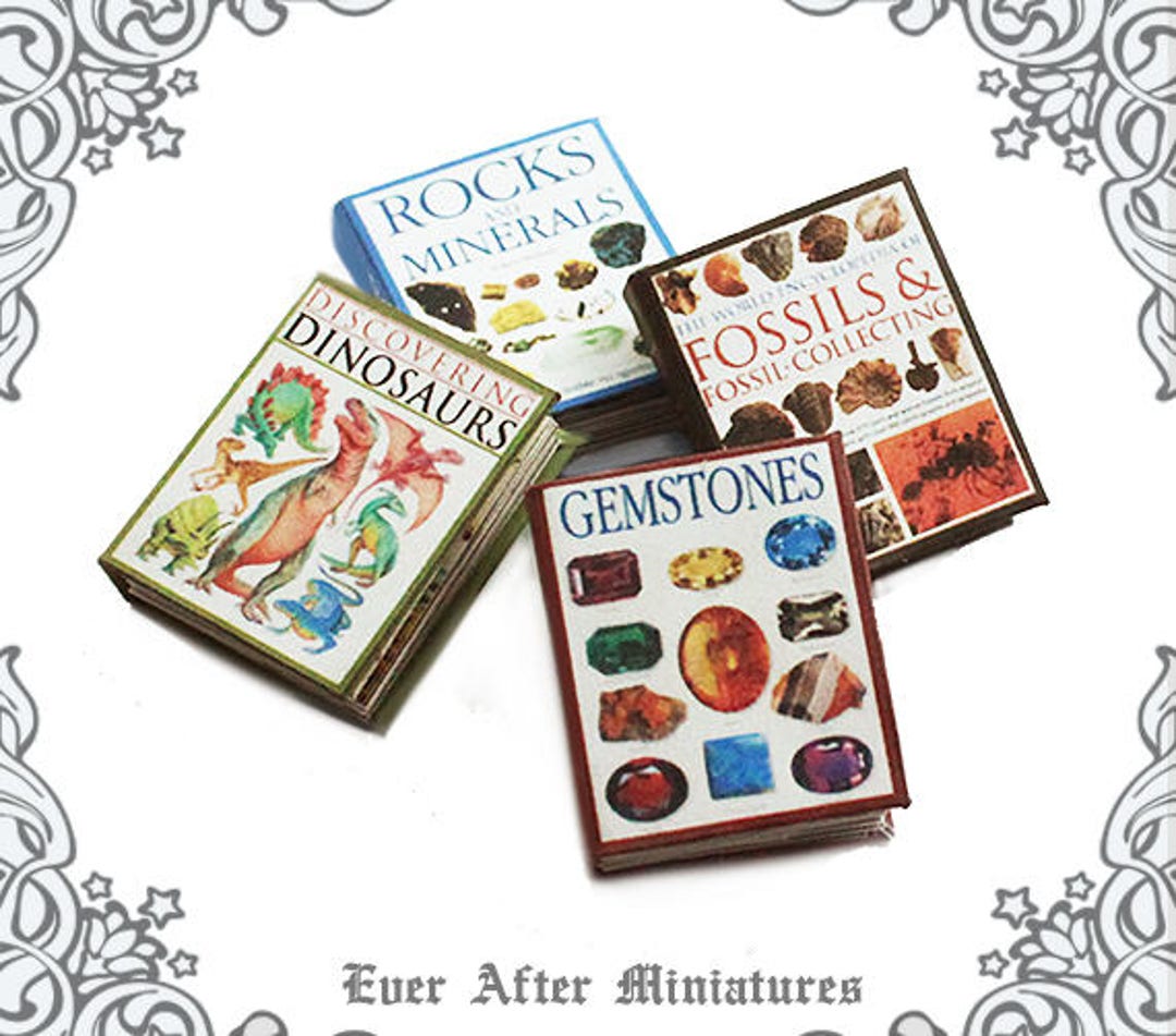 4 GEOLOGY Dollhouse Miniature Book Set 1:12 – Full Set of 4 Geology ...