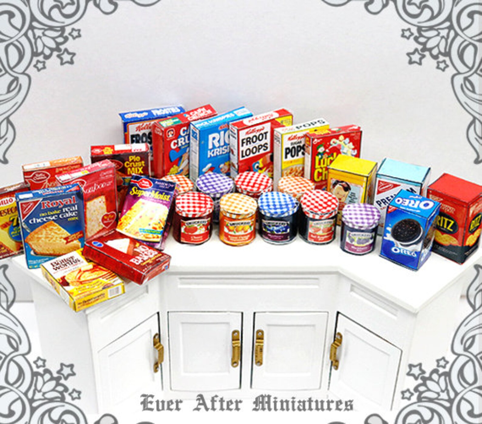 9 MINIATURE JAM Set – 1:12 Diy Printable Miniature Kitchen Dollhouse ...