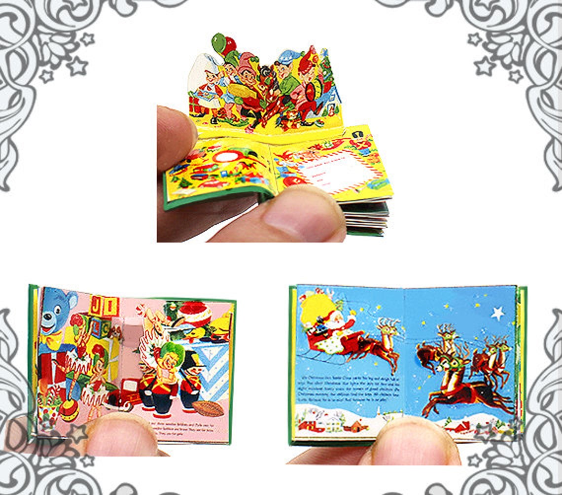 Santa Claus POP UP Miniature Book 1:12 Diy Dollhouse - Etsy