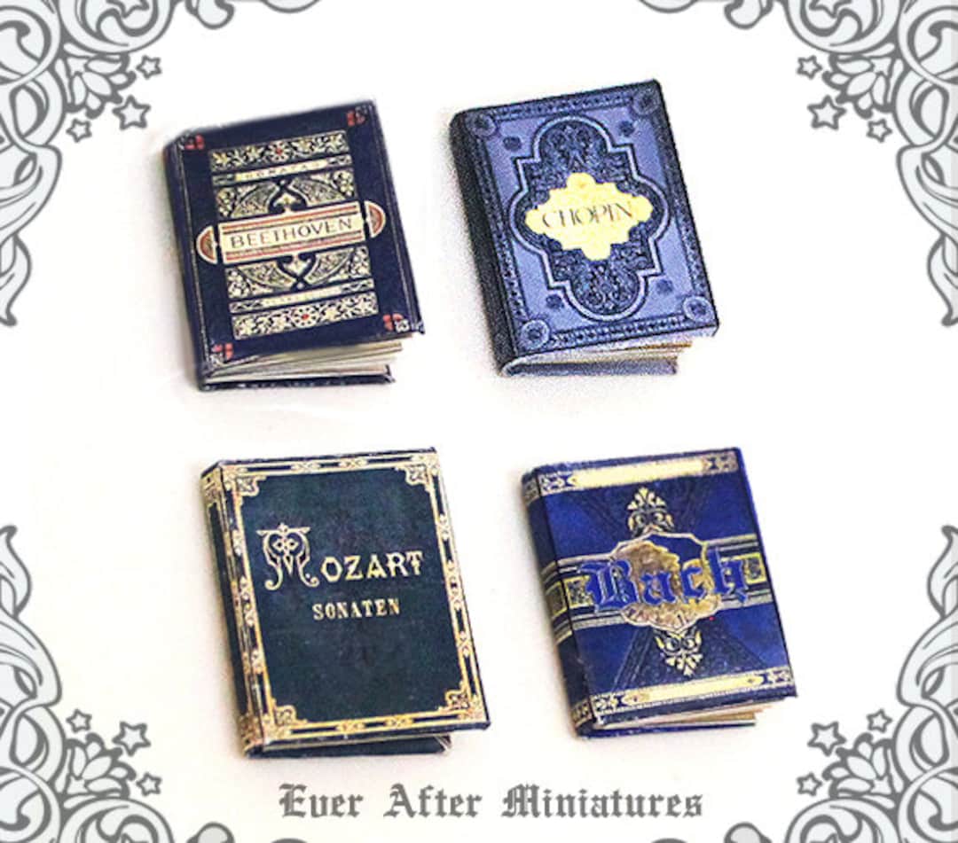 4 Music Sheet Dollhouse Miniature Books (1:12) – Full Set of 4 Classic ...
