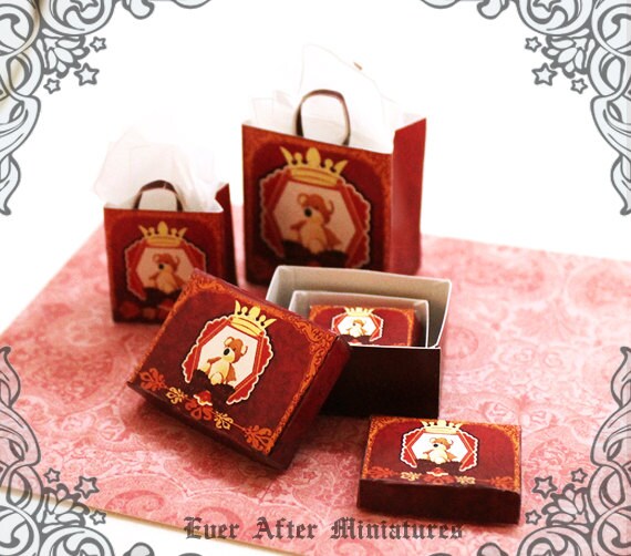 Dollhouse Miniature Gift Box & Miniature Gift Bag Set – 12th Scale 3 ...