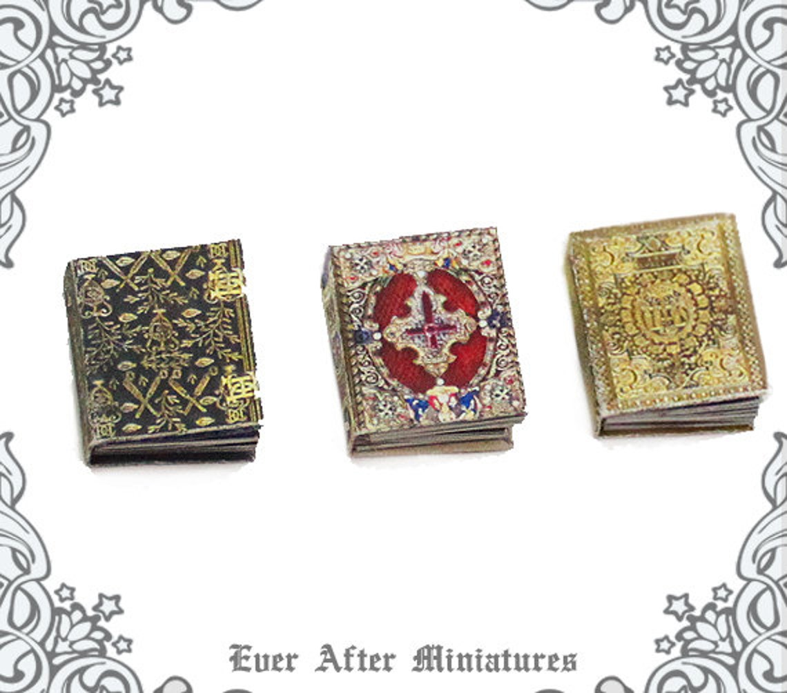 3 Medieval Miniature Book of Hours Set A Full Set of 1:12 | Etsy