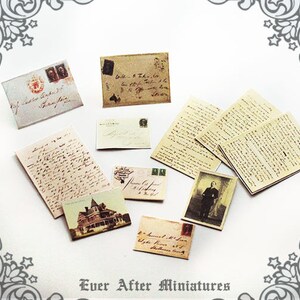 GENTLEMEN Miniature Letter & Postcard Set #2 – 1:12 Miniature Dollhouse ...