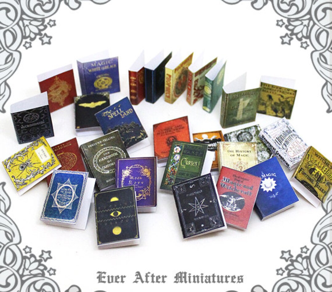 28 MAGIC Dollhouse Miniature Book Cover Set #7 – 28 Titled Magic ...