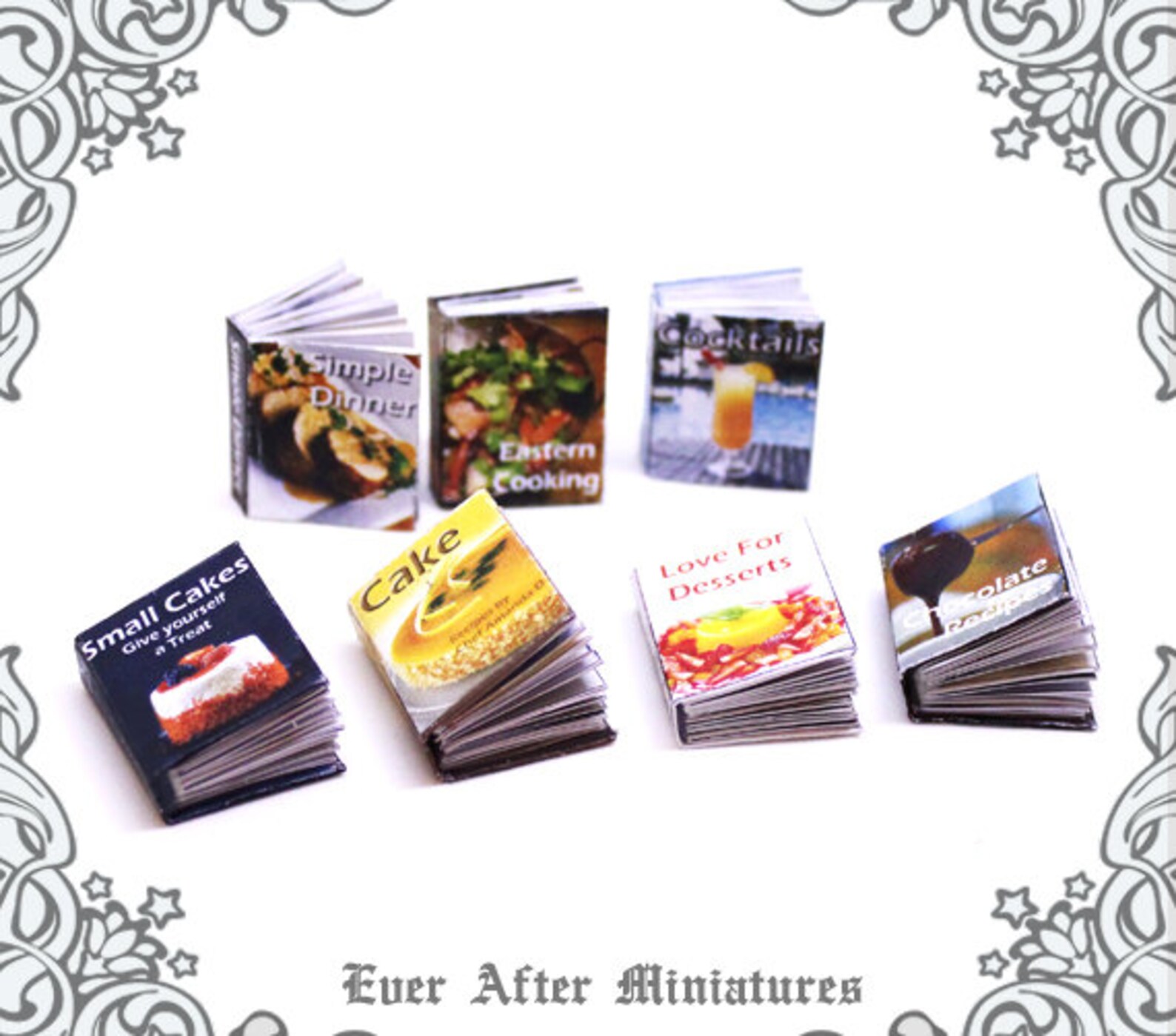 Cake Recipe Miniature Book – 12th Scale OPENABLE Baking Cake Dollhouse Miniature Book / Bakery ...