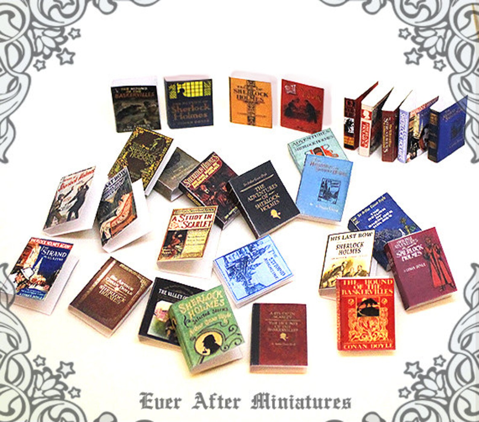 28 Detective Dollhouse Miniature Book Cover Set– 28 Detective Miniature ...