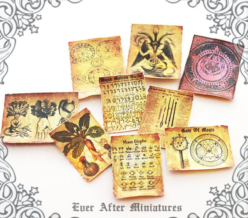 9 WIZARD MAGIC Miniature Scroll Set 3 1:12 Diy Dollhouse - Etsy