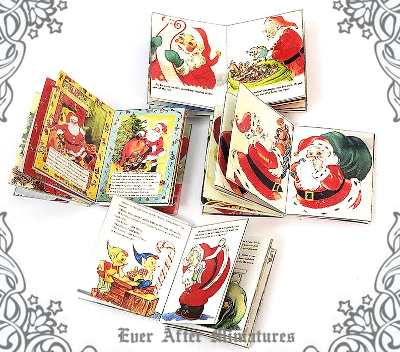 1:12 Santa INSIDE PAGES for Christmas Dollhouse Miniature Book Cover ...