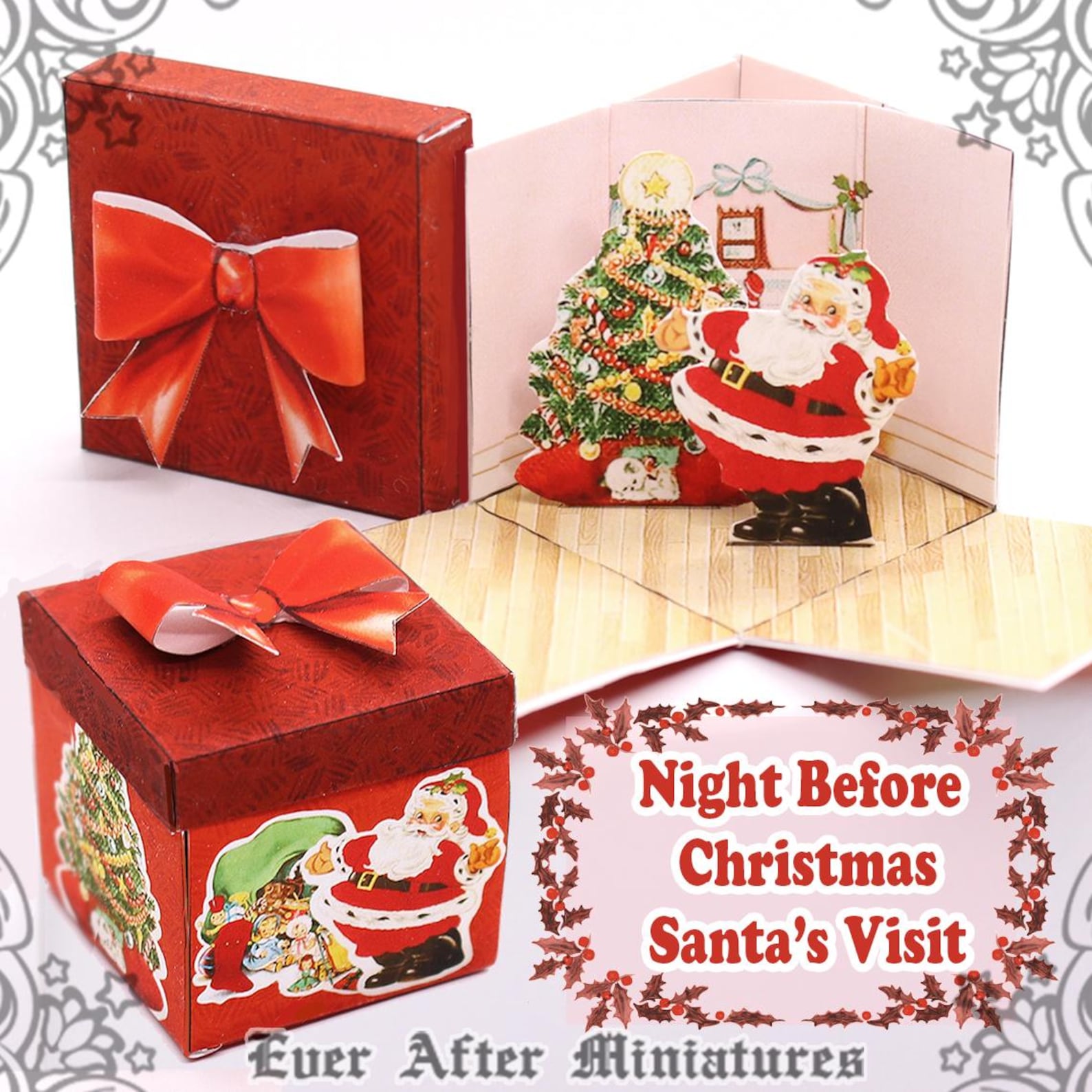 12th Scale Christmas Eve Box Dollhouse Miniature DOWNLOAD - Santa’s ...