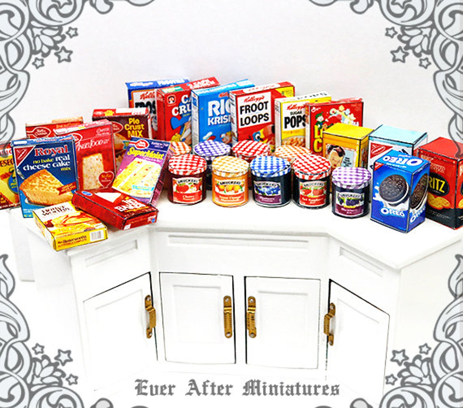 9 MINIATURE JAM Set – 1:12 Diy Printable Miniature Kitchen Dollhouse ...
