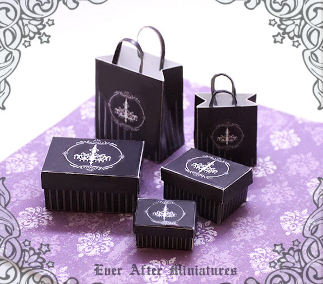 Dollhouse Miniature Gift Box & Miniature Gift Bag Set – 12th Scale 3 ...