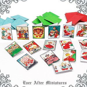 12 CHILDREN Christmas Miniature Cards + Envelopes – 1:12 Printable ...