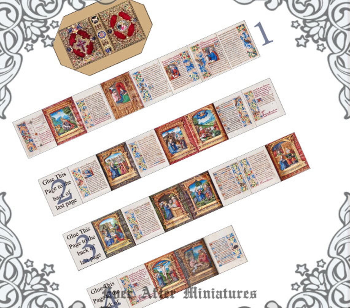 ILLUMINATED MANUSCRIPT Miniature Book of Hours #1 – 1:12 Medieval ...