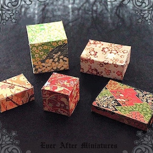 5 JAPANESE Miniature Gift Box Set –1:12 PRINTABLE Asian Dollhouse ...