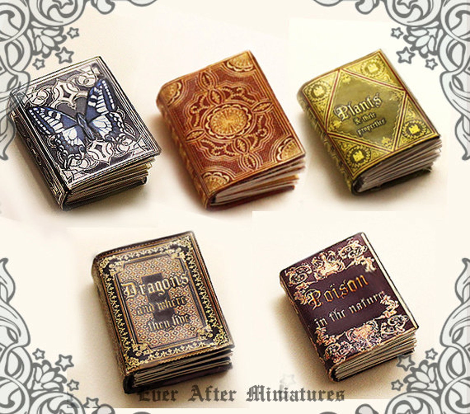 5 ENCYCLOPEDIA Dollhouse Miniature Book Set collection of 5 - Etsy