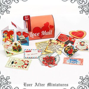 1:12 Valentines Day MAILBOX Dollhouse Miniature Letter Set – Printable ...