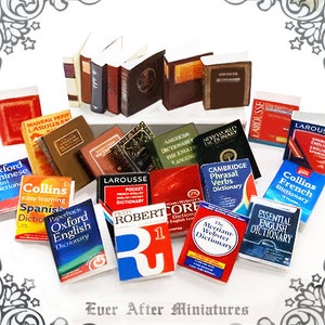 28 DICTIONARY Dollhouse Miniature Book Cover Set #13 – 1:12 Miniature ...