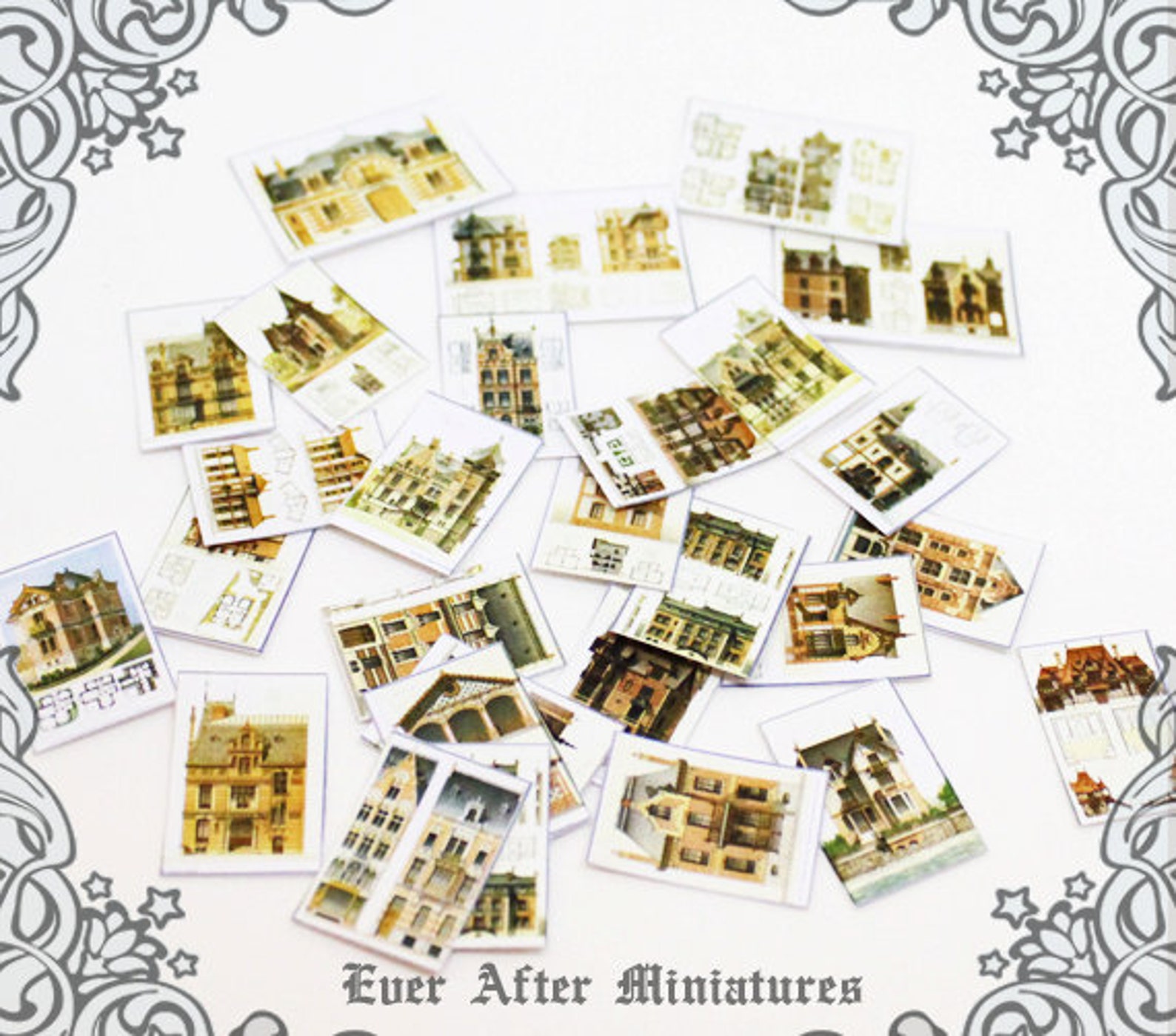 House Architecture Dollhouse Miniature Paper Set (12th Scale) – 28 ...