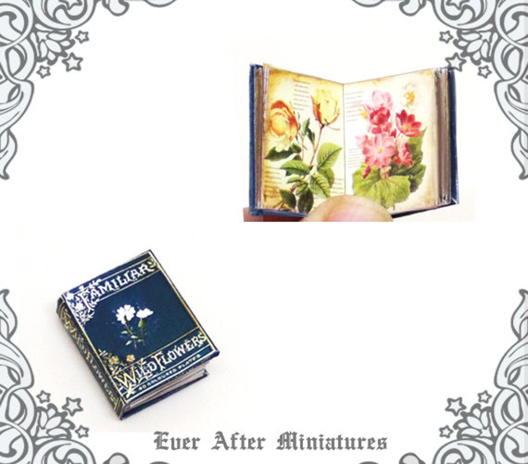 Wild Flower Dollhouse Miniature Book – 12th Scale OPENABLE Wild Flowers ...