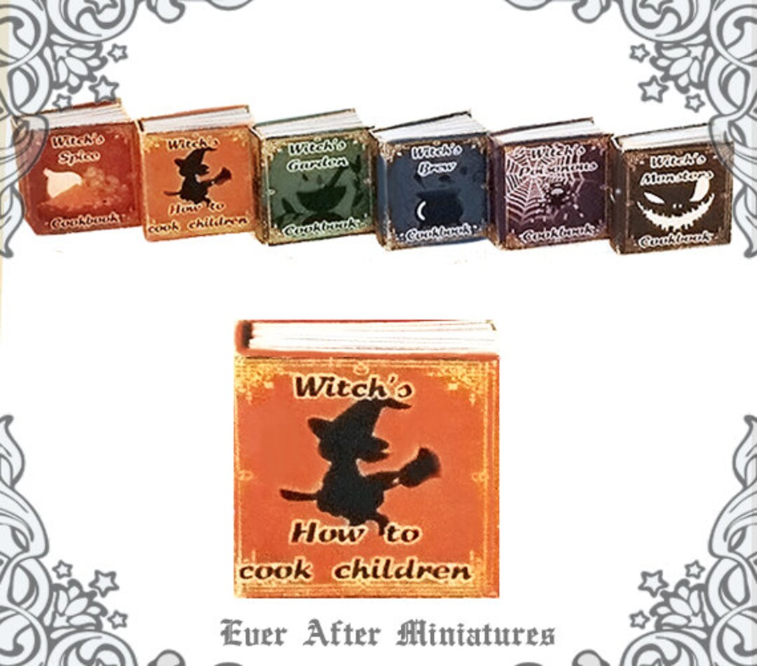 How to COOK CHILDREN Dollhouse Miniature Book Witch Cookbook 1:12 ...