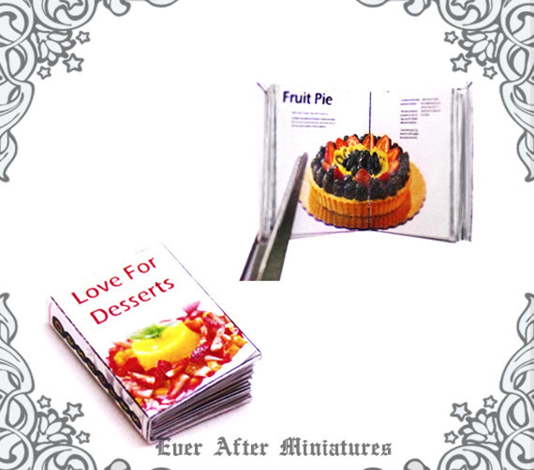 Love for Desserts Dollhouse Miniature Book – 12th Scale OPENABLE Sweet ...