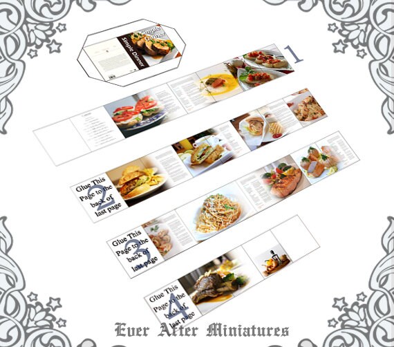 Simple Dinner Recipe Dollhouse Miniature Book 12th Scale - Etsy