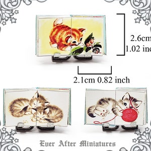 1:12 CAT Dollhouse Miniature Book – Cat Printable Miniature Book Kitten ...